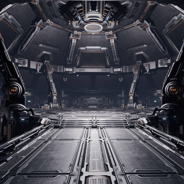 Sci-fi Industrial Scene 3D Render, Digital Art by qwestgamp