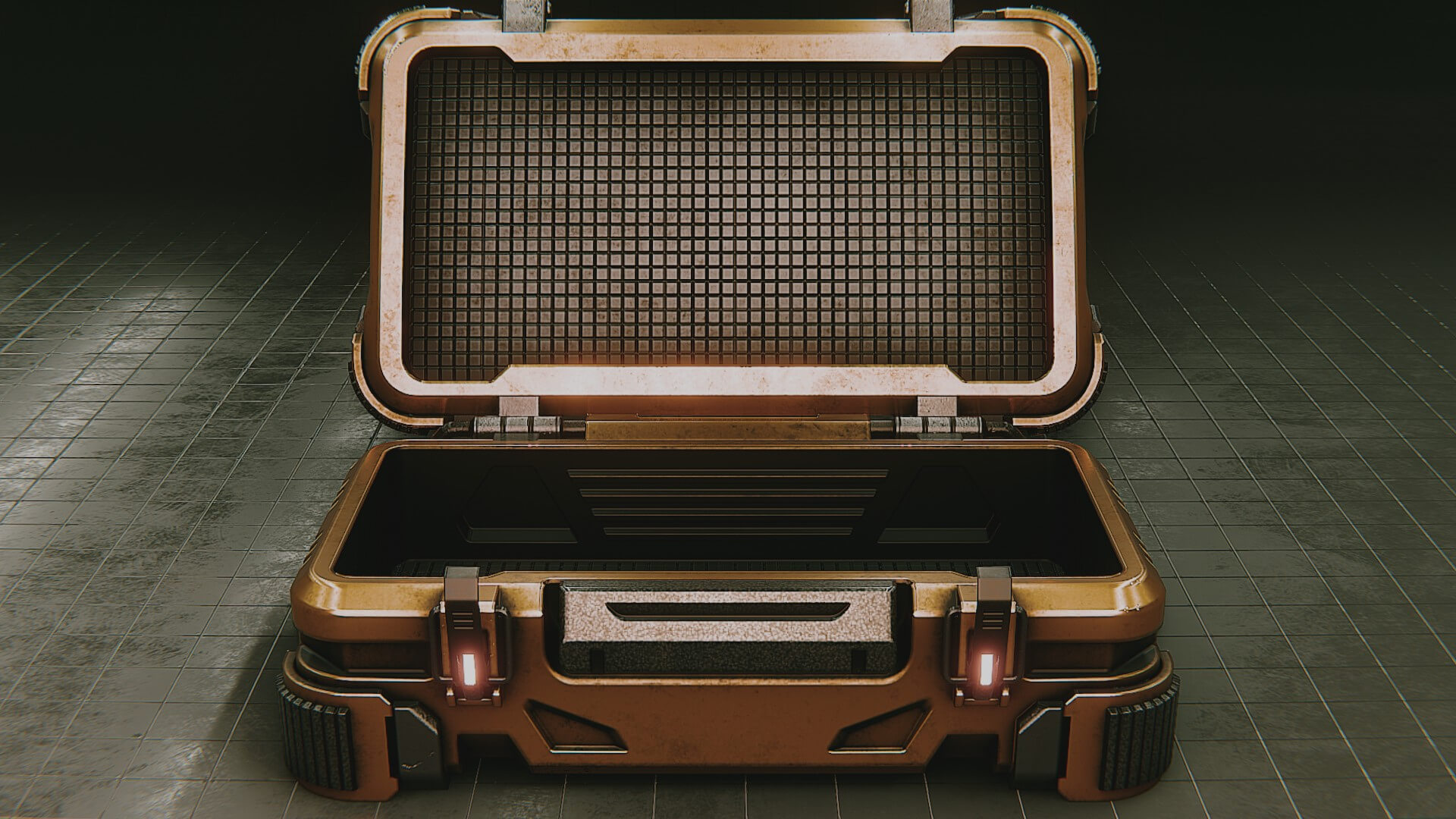 Sci-Fi Golden Box 3D Model by qwestgamp