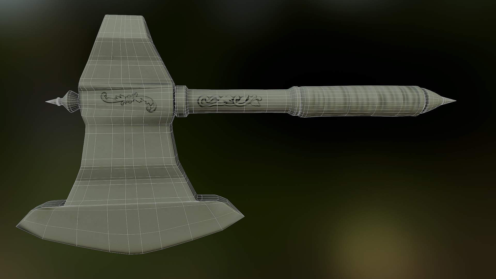 Battle Axe - 3D Model by Radju