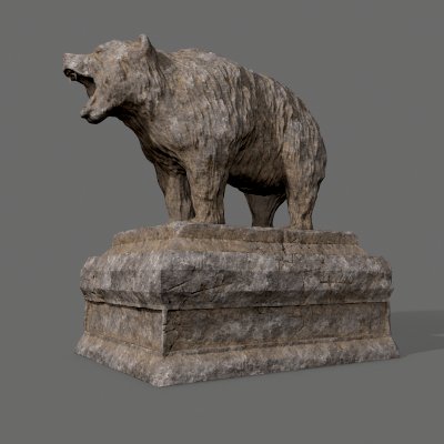Bear Statue 5 - 3D Model by Radju