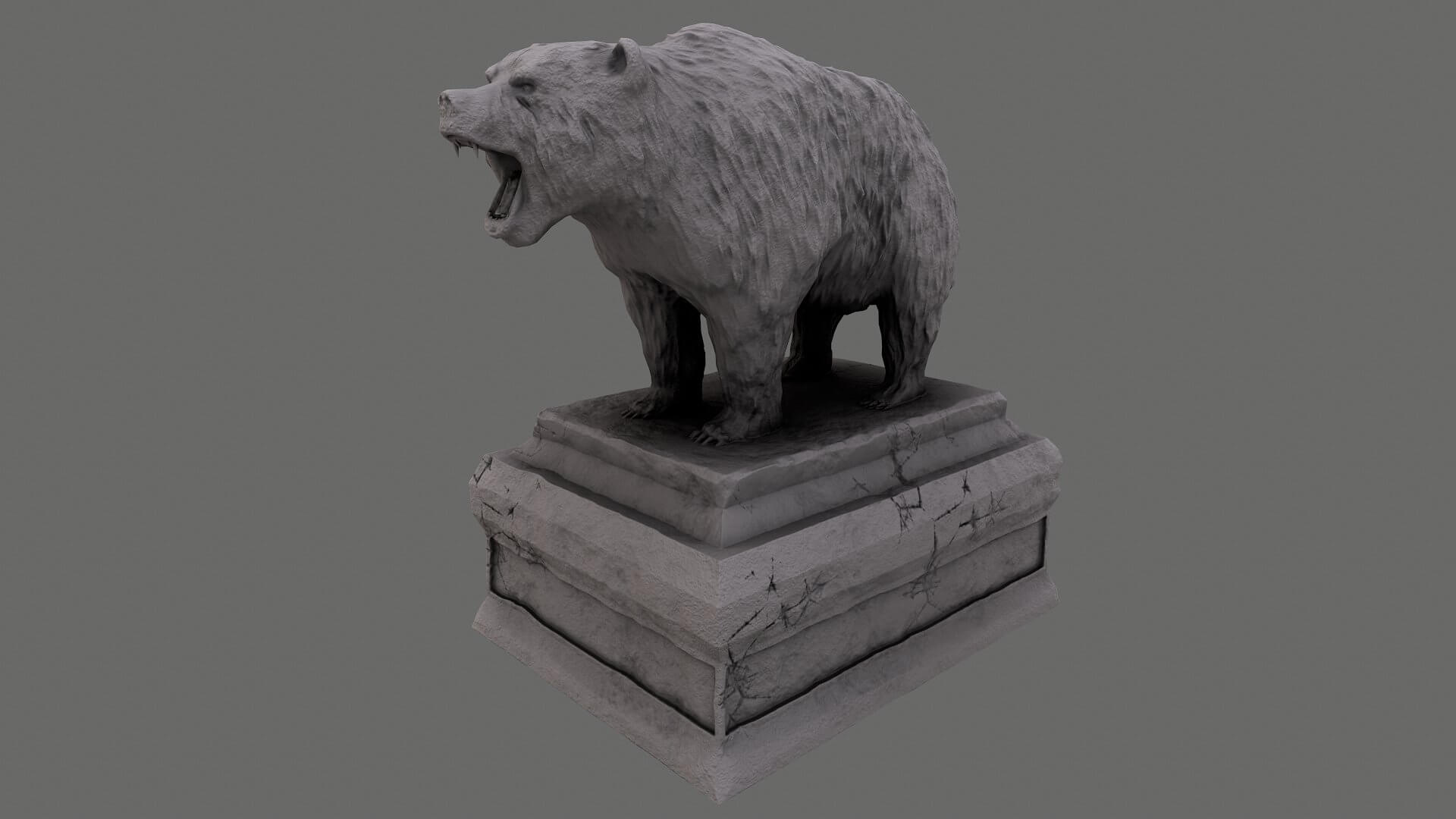 Bear Statue - 3D Model by Radju