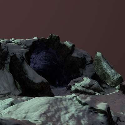 Cave Entrance - 3D Model by Radju