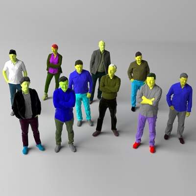 10 Colored People Vol 1 - 3D Model by Radju