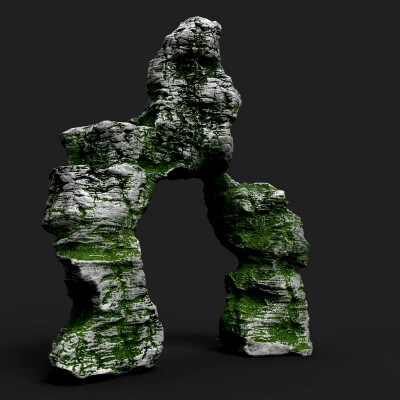 Mossy Cliff Rock 23-4 3D Model by Radju