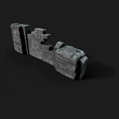 Old Ruined Wall - 3D Model by Radju
