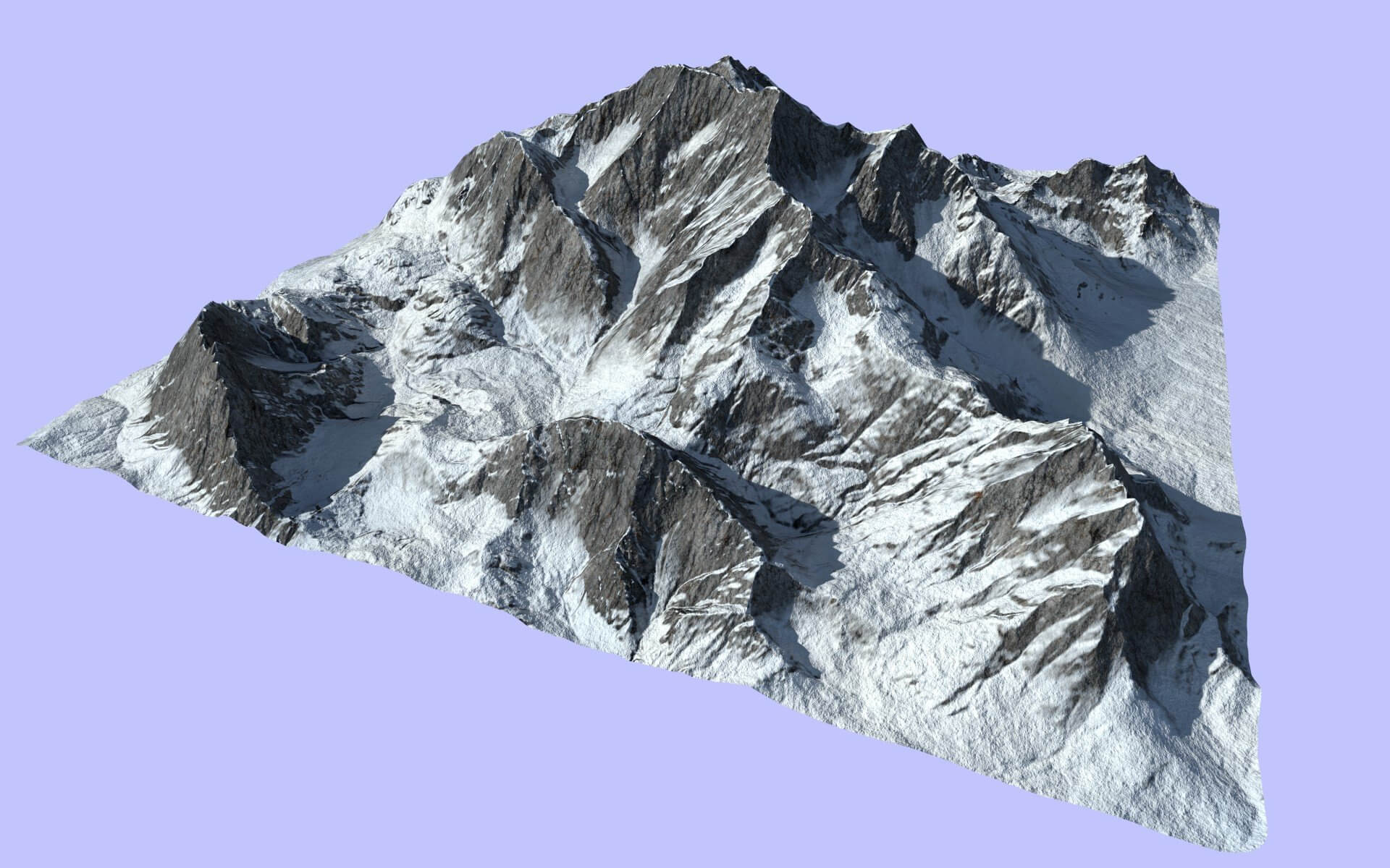 Snow Mountain 001 - 3D Model by Radju