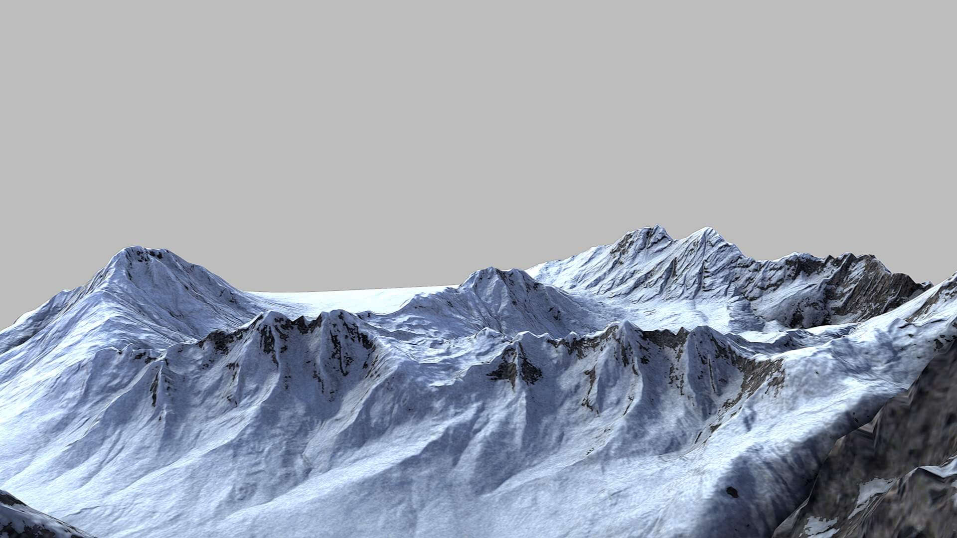 Snow Mountain Terrain - 3D Model by Radju