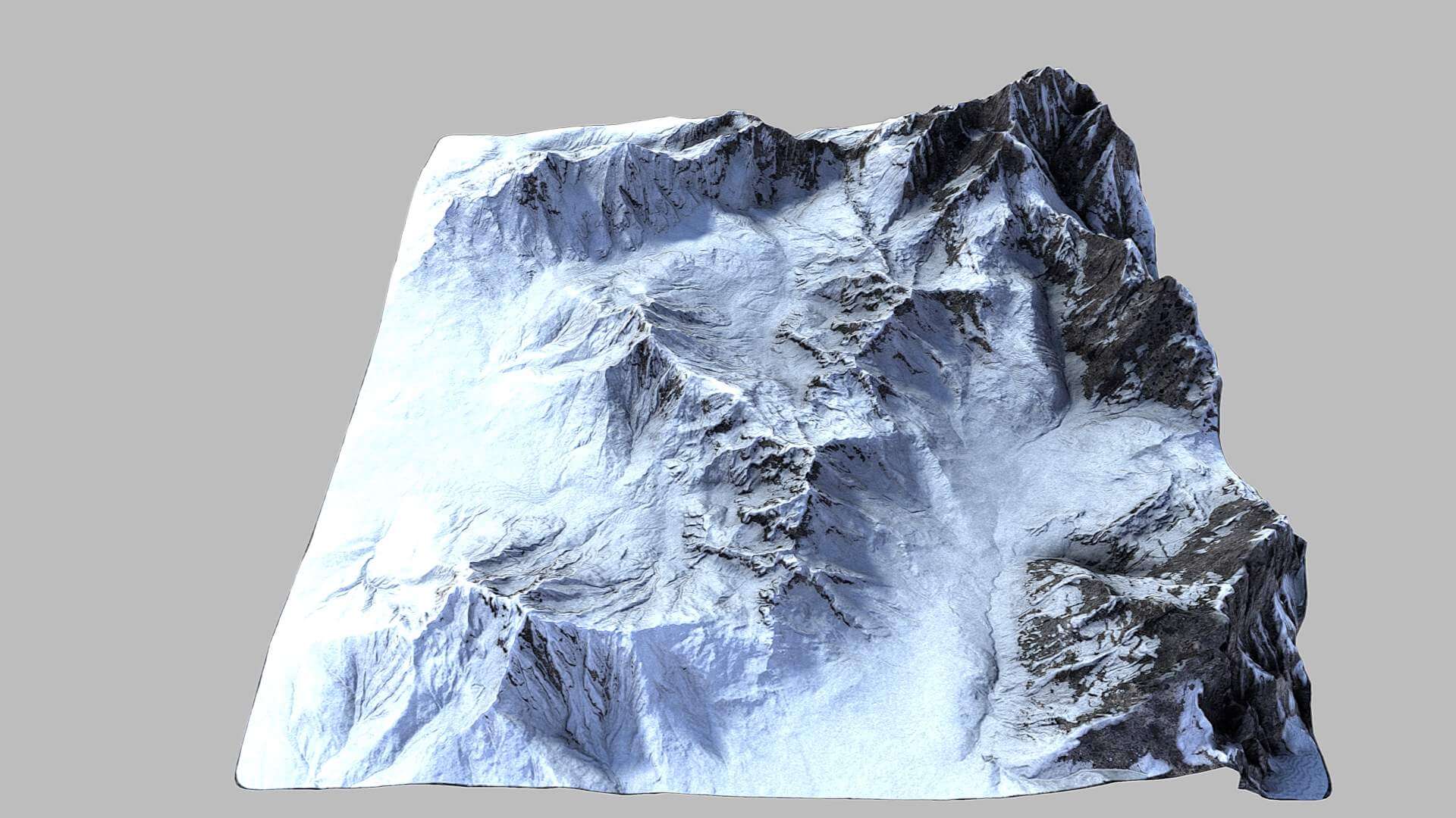 Snow Mountain Terrain - 3D Model by Radju
