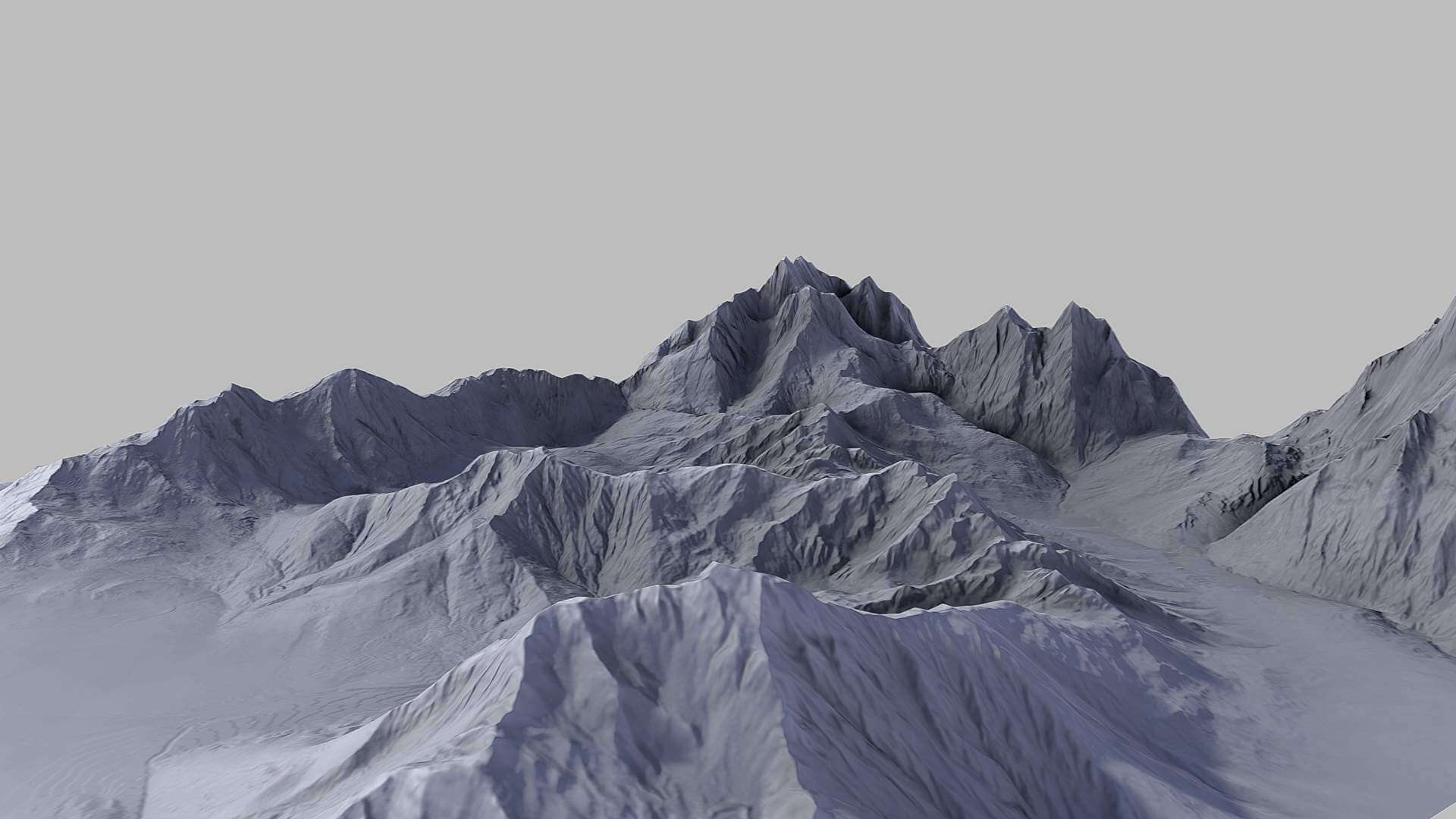 Snow Mountain Terrain - 3D Model by Radju