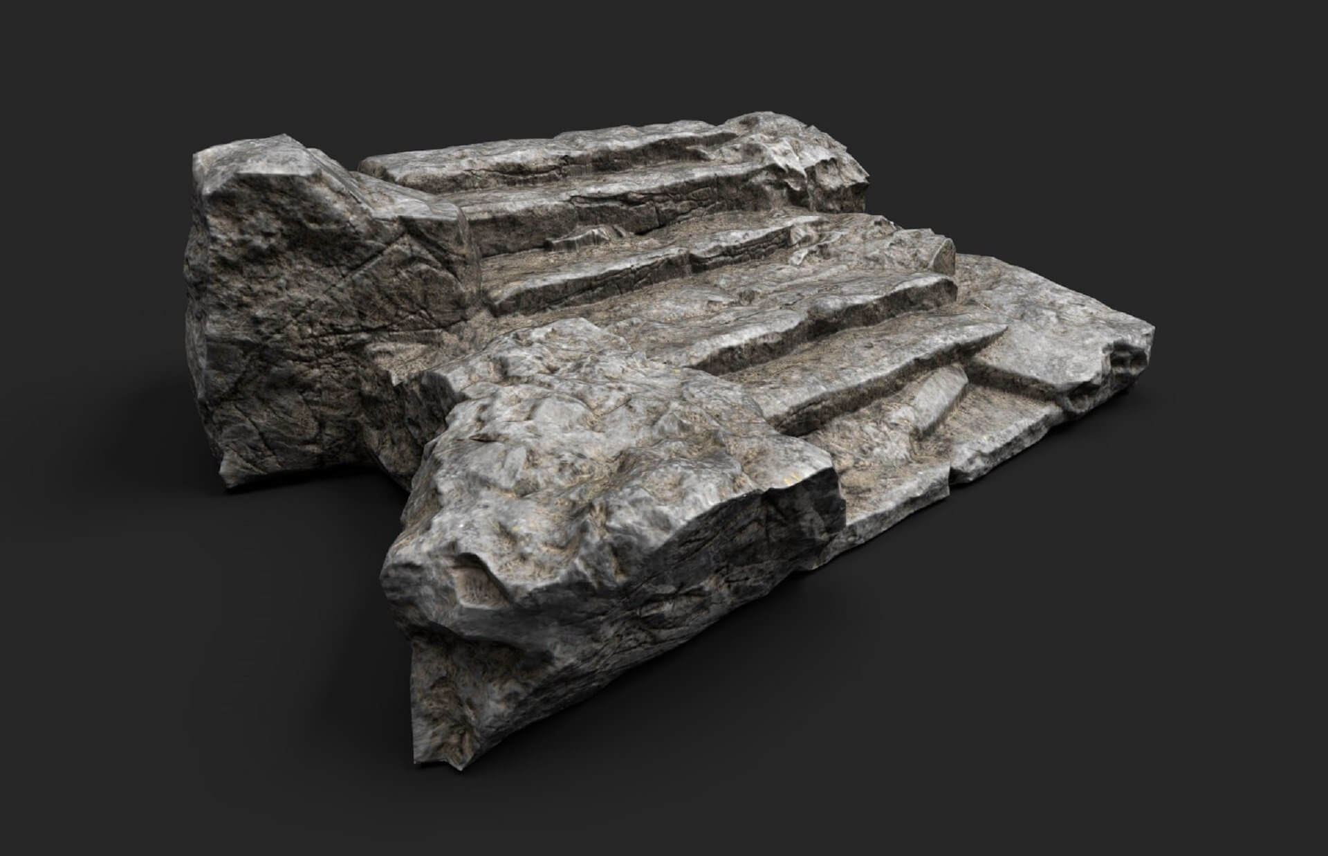 Rock Stairs 001 - 3D Model by Radju