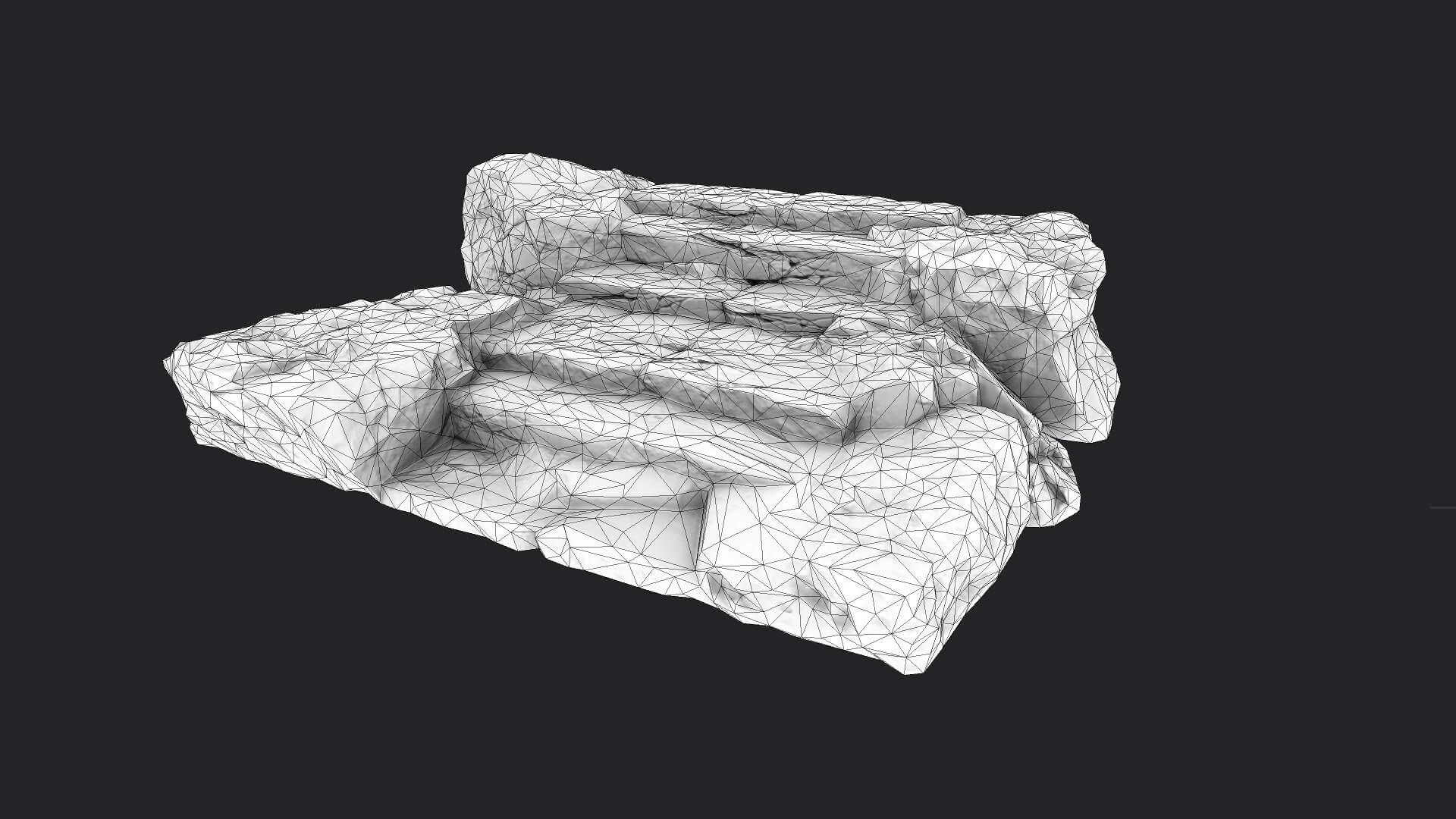 Rock Stairs 001 - 3D Model by Radju