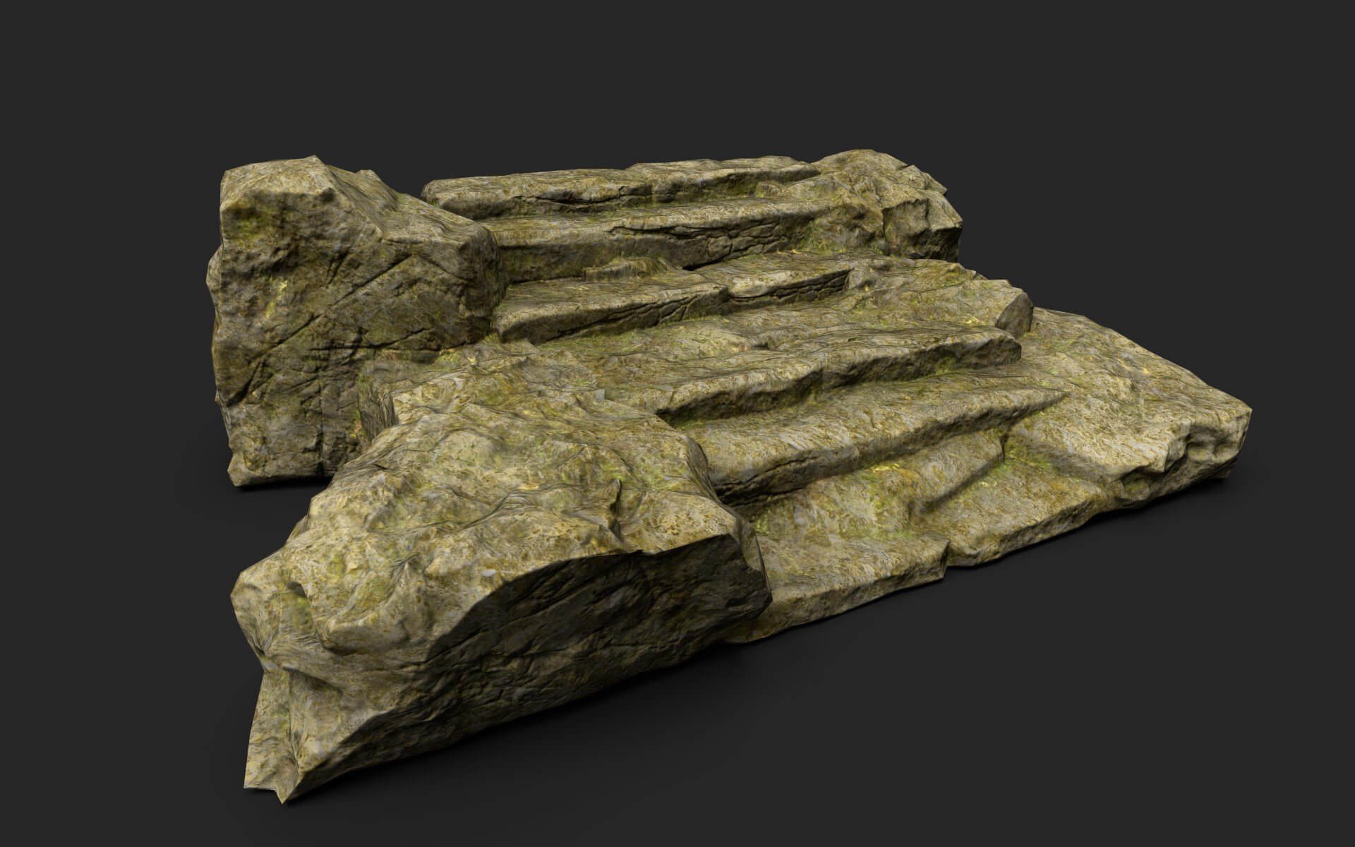 Rock Stairs 003 - 3D Model by Radju