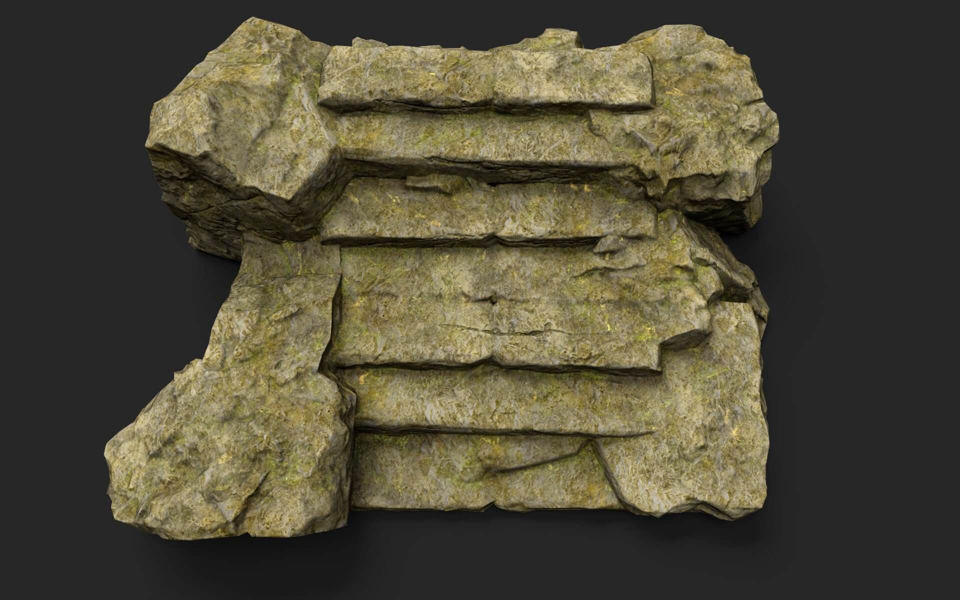 Rock Stairs 003 - 3D Model by Radju