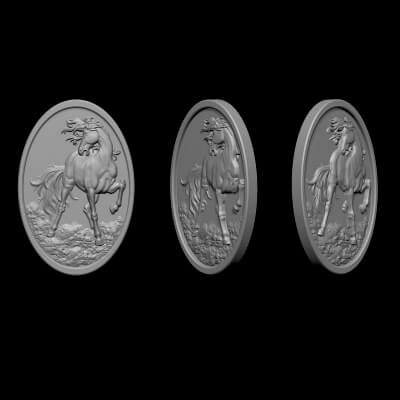 Stallion Medallion 3D printable Model by Radju