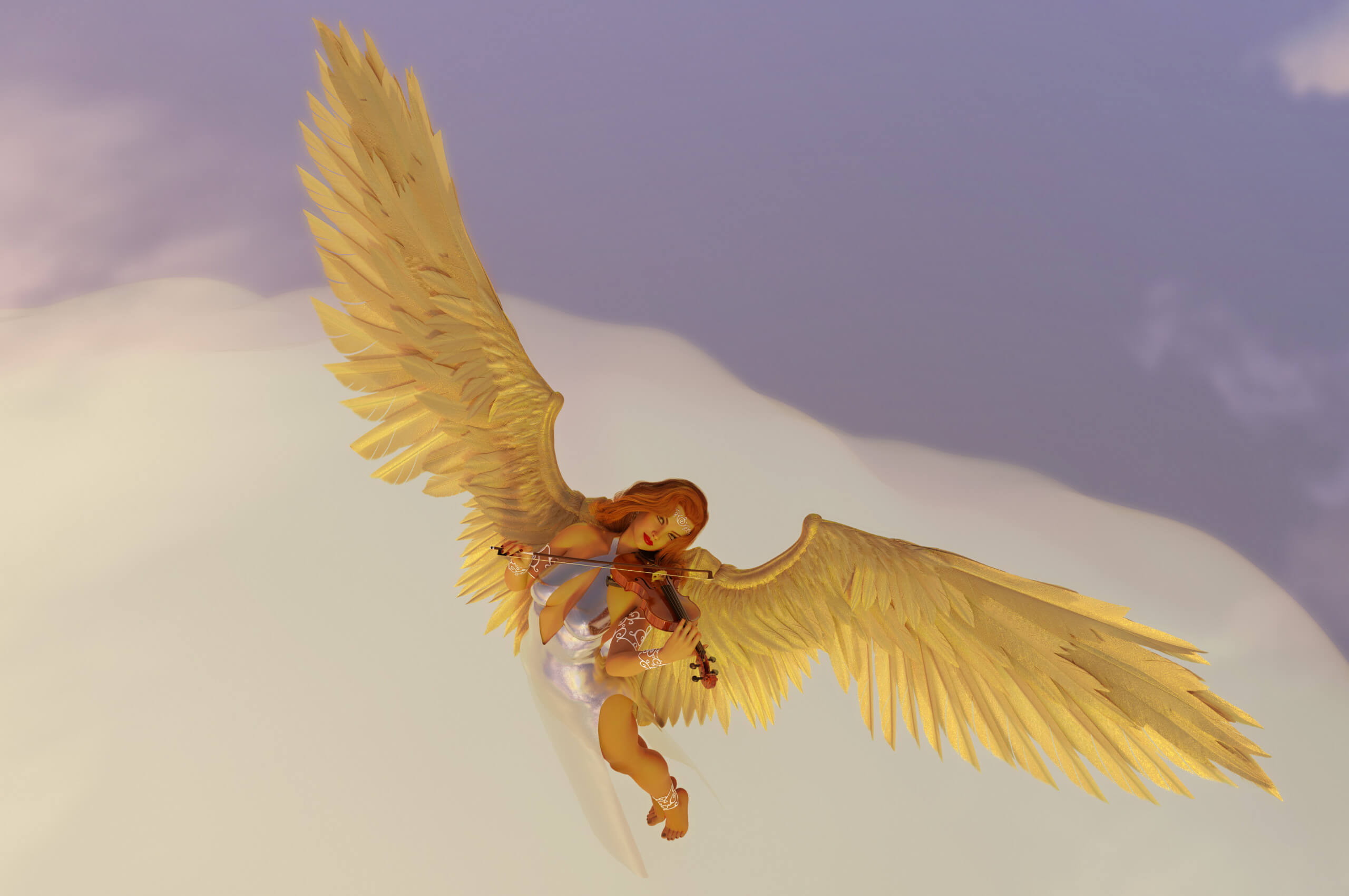 Angel of Music 3D Desktop HD Wallpaper