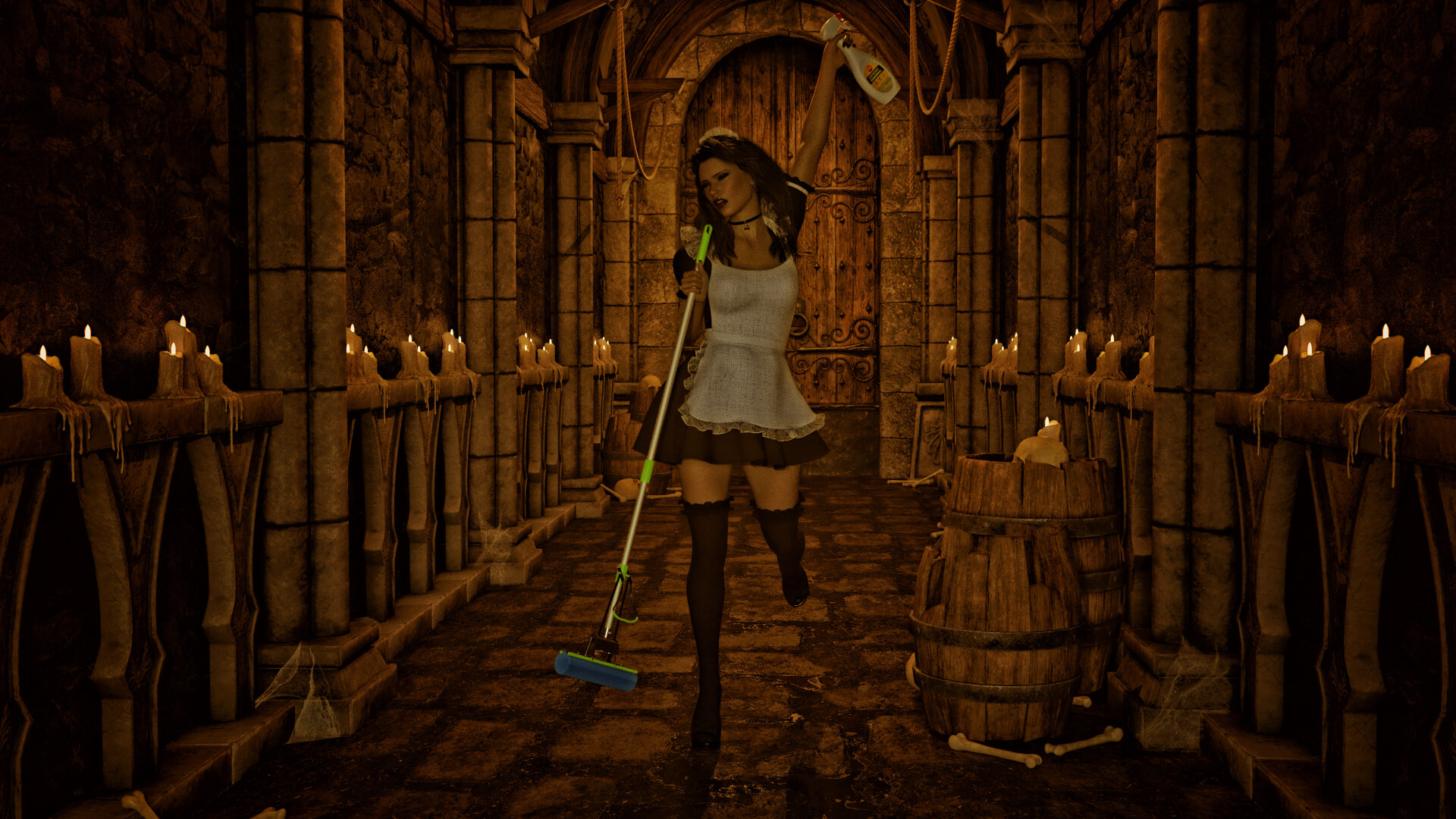 Attic Nightingale by Radkres | RenderHub Wallpapers