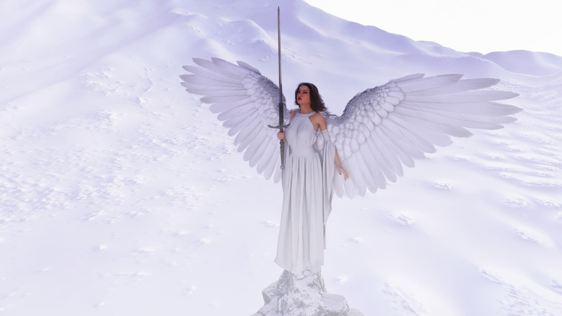 Winter Angel by Radkres | RenderHub Wallpapers