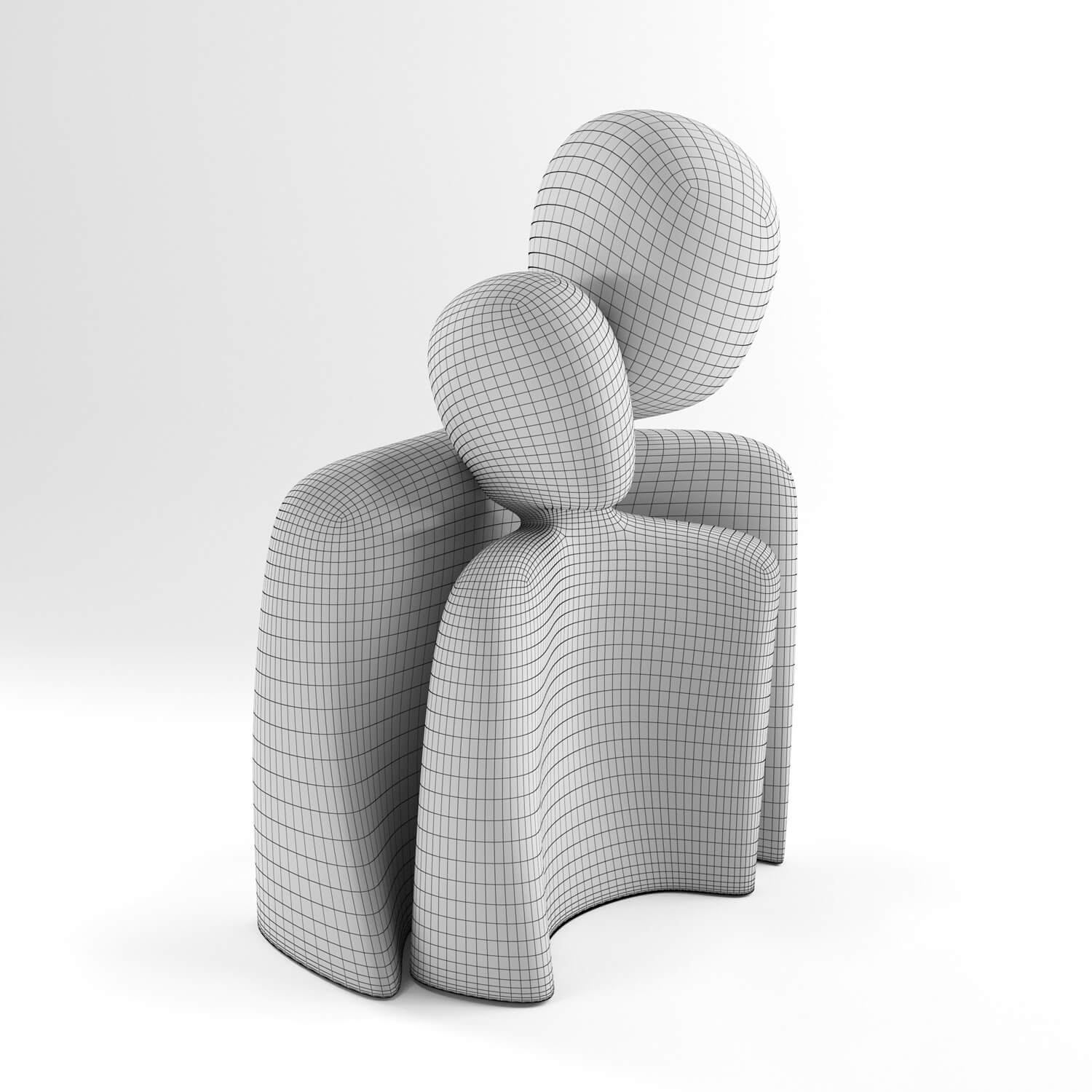 Abstract Sculpture a Couple of People - 3D Model by radpirat