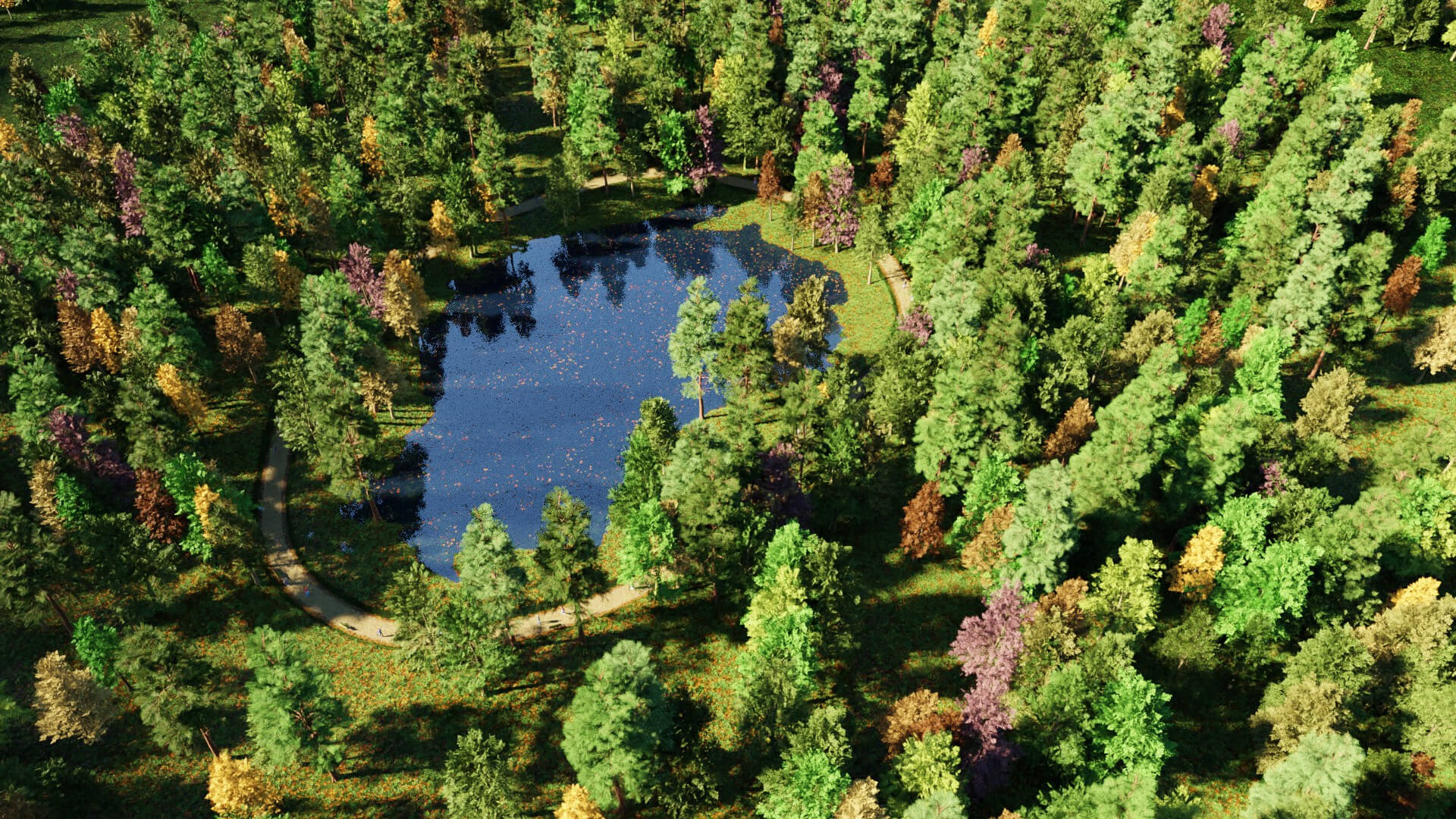 Autumnal Pond - 3D Model by raffyraffy