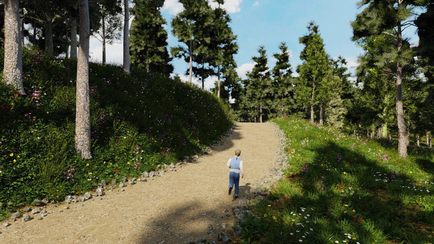 Forest Path - 3D Model by raffyraffy
