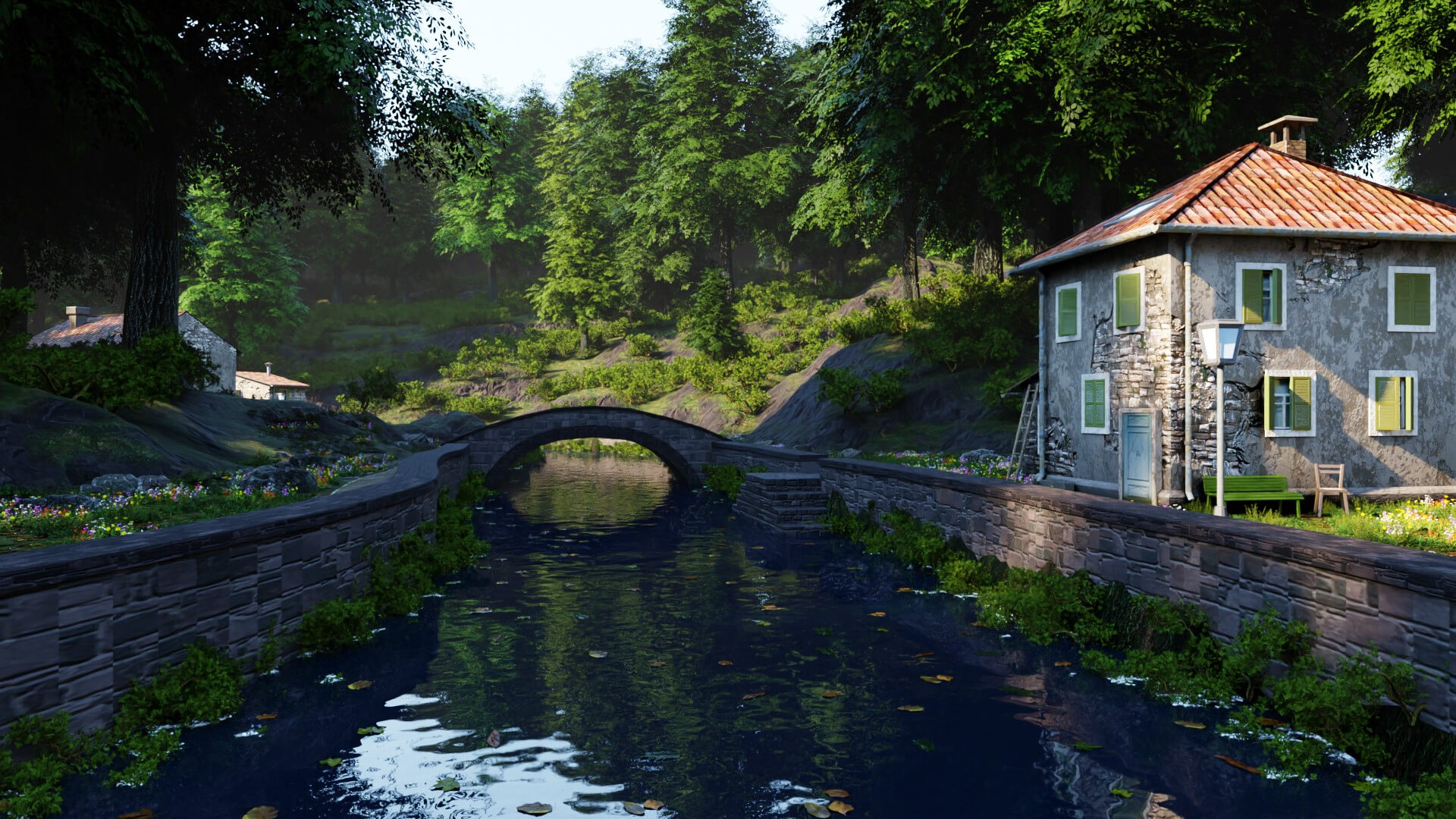 Riverside life 3D Render, Digital Art by raffyraffy