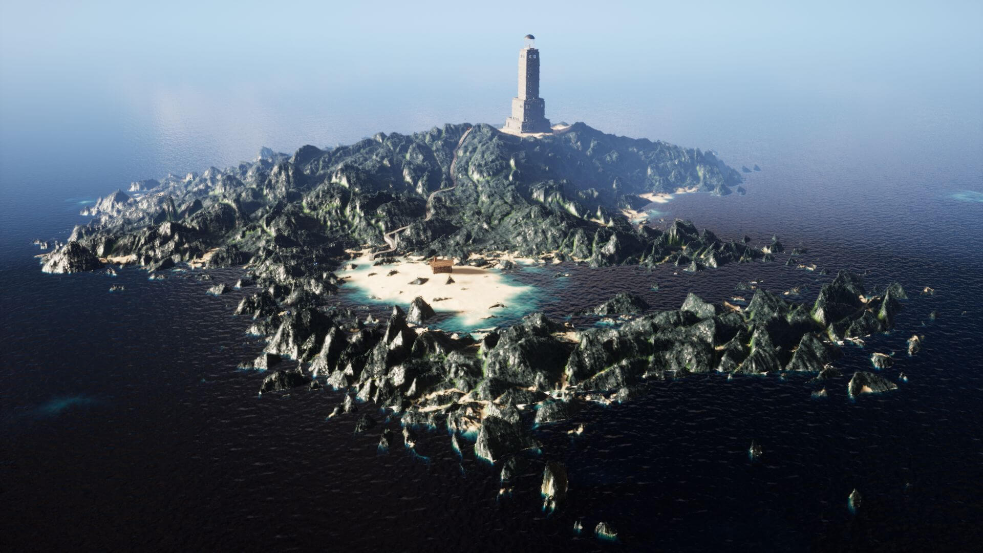 UDK the lighthouse rock 3D Render, Digital Art by raffyraffy