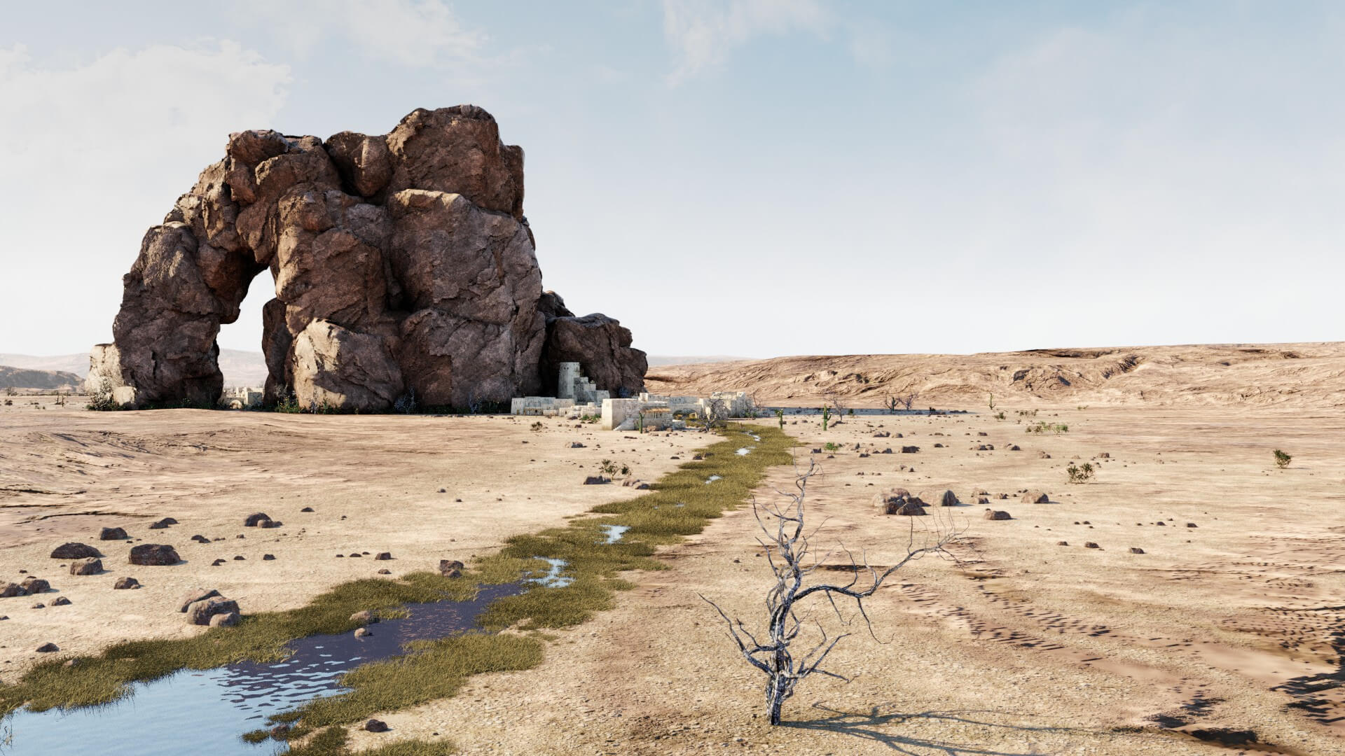 Inhabited Desert - 3D Model by raffyraffy