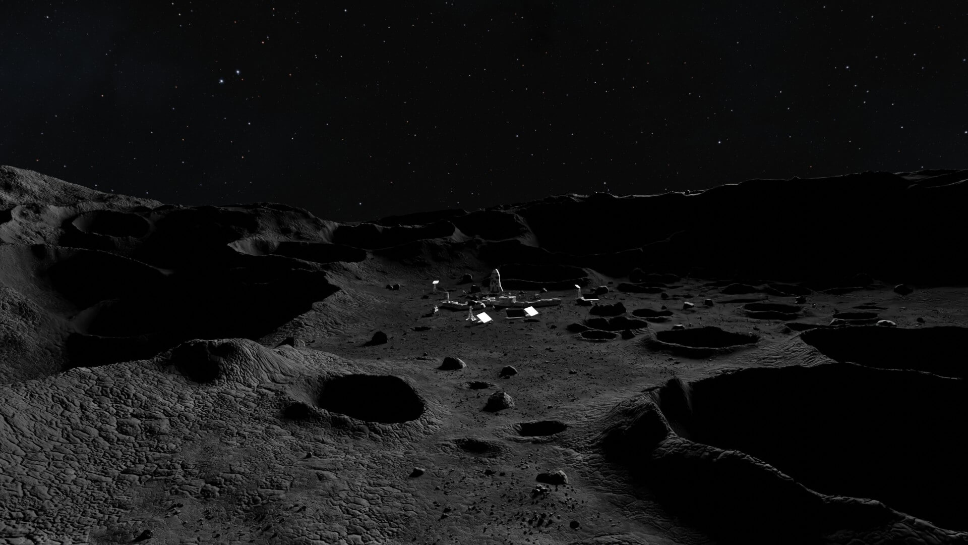 Moon Base in Blender - 3D Model by raffyraffy