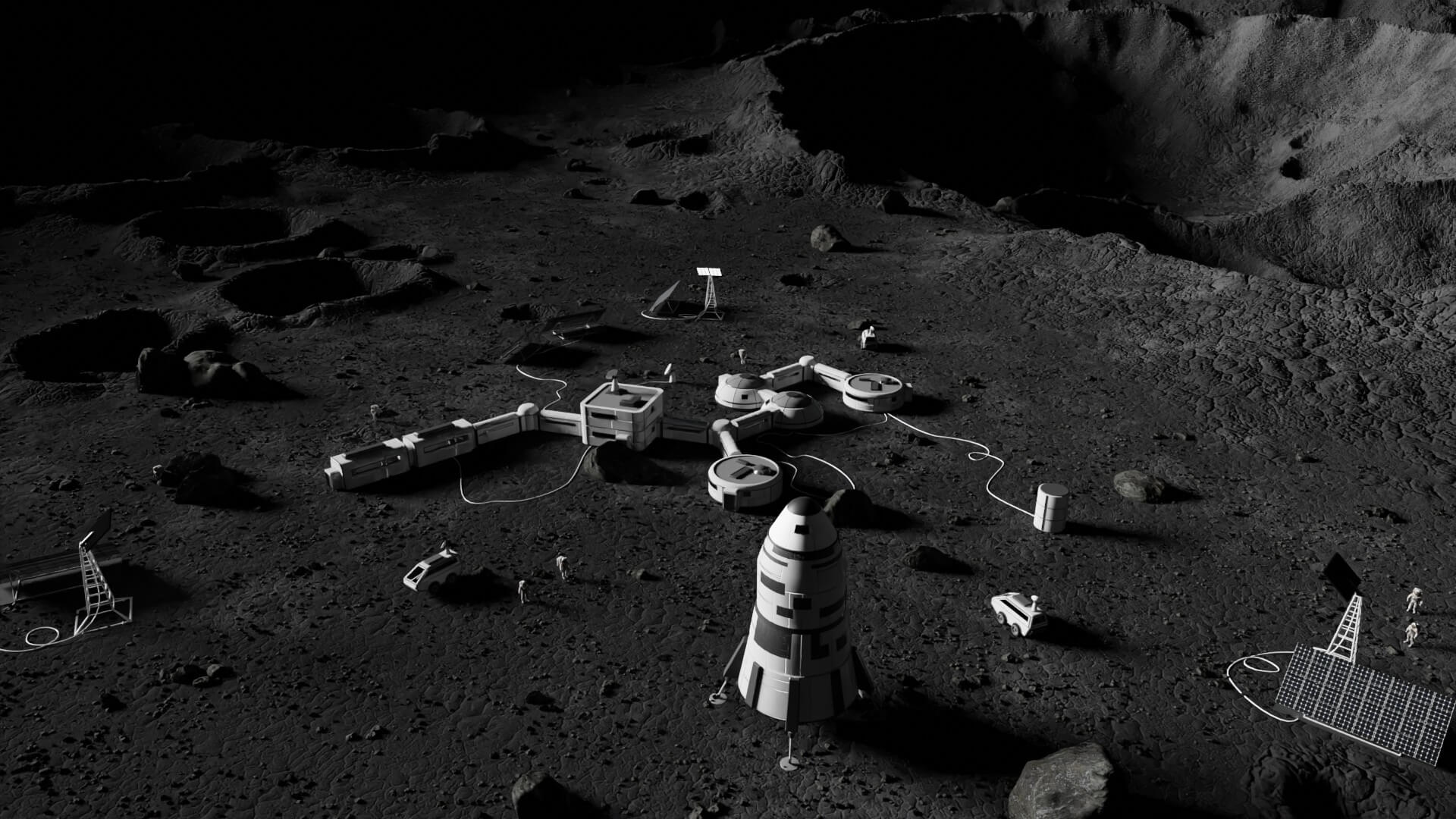 Moon Base in Blender - 3D Model by raffyraffy