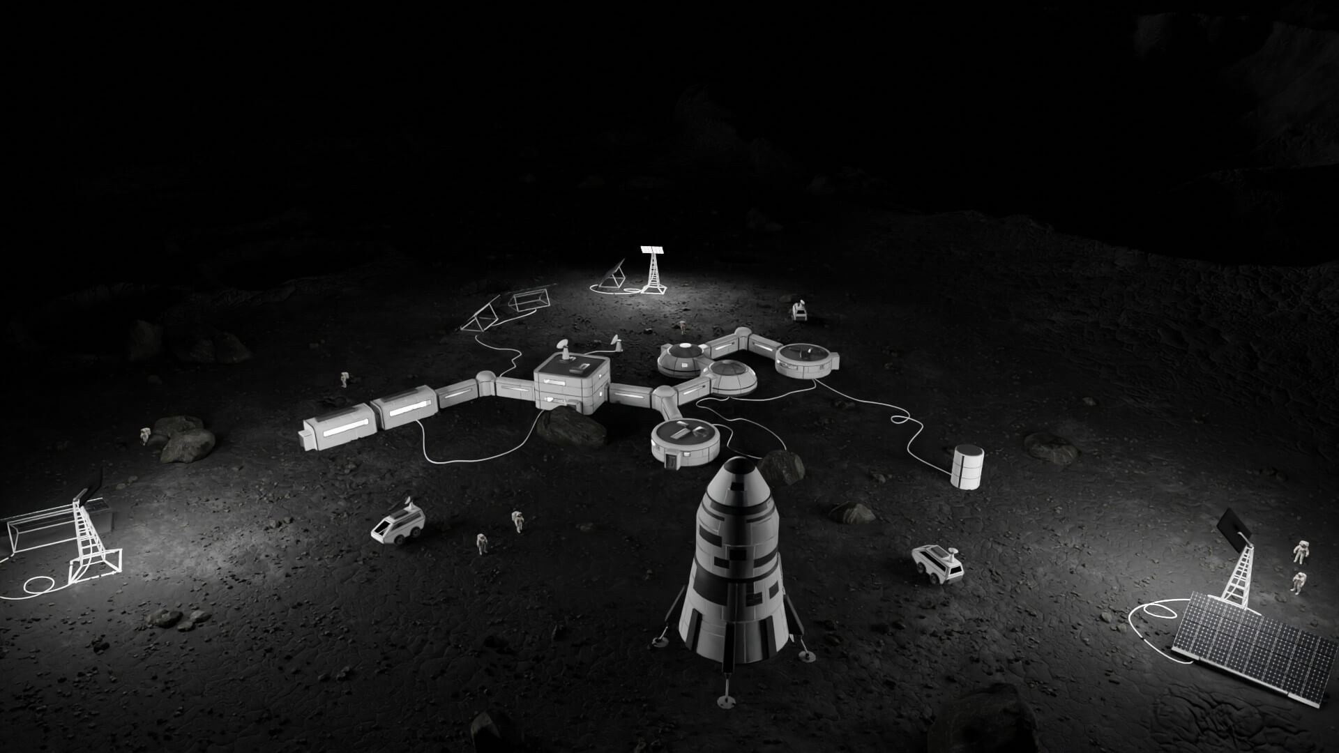 Moon Base in Blender - 3D Model by raffyraffy