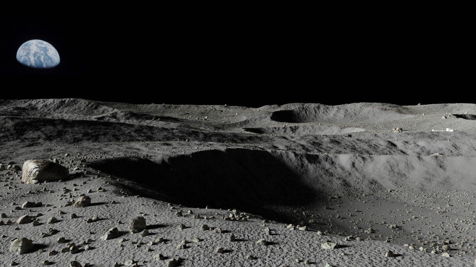 Moon Lunar Landscape - 3D Model by raffyraffy