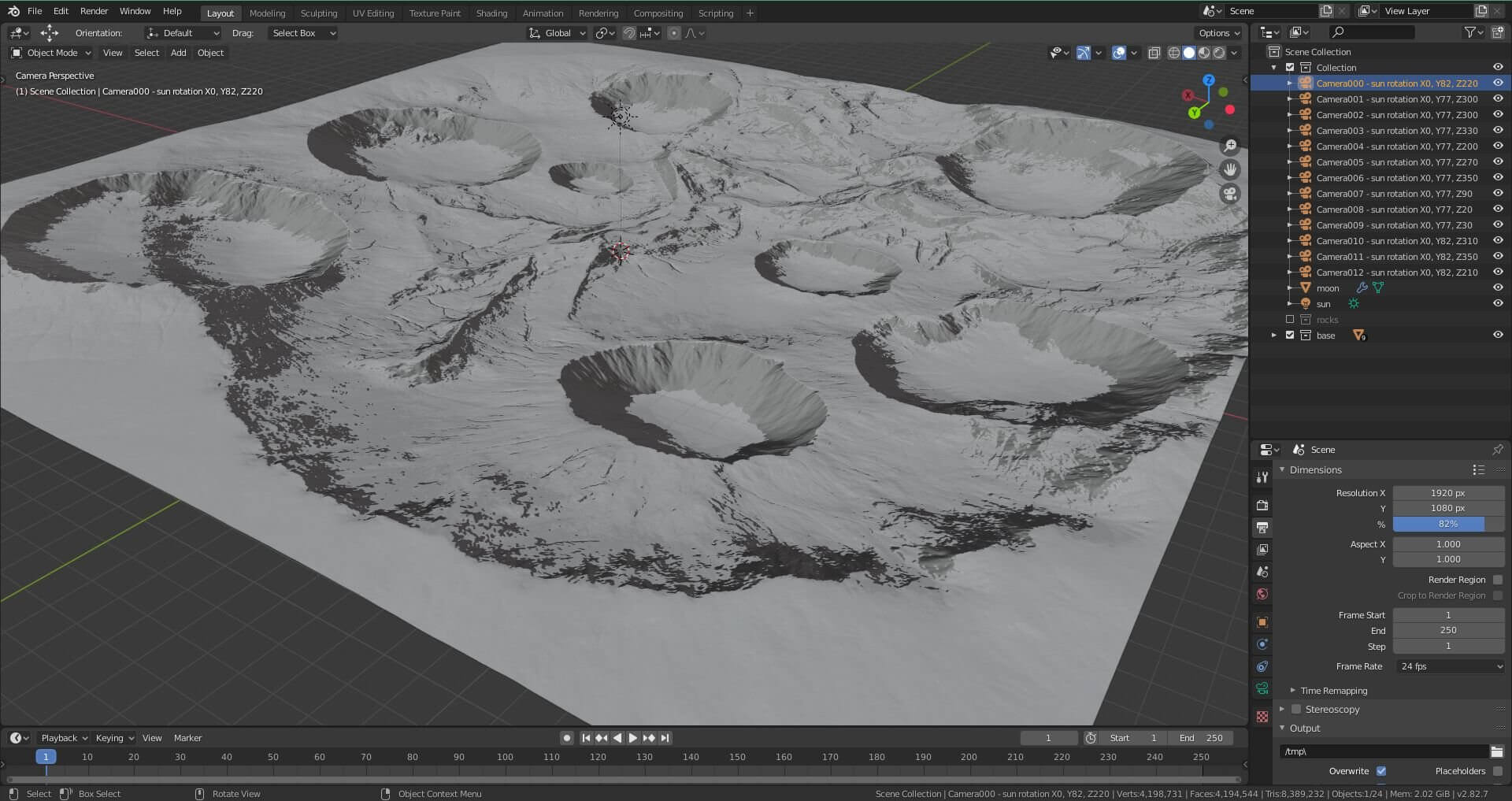 Moon Lunar Landscape - 3D Model by raffyraffy