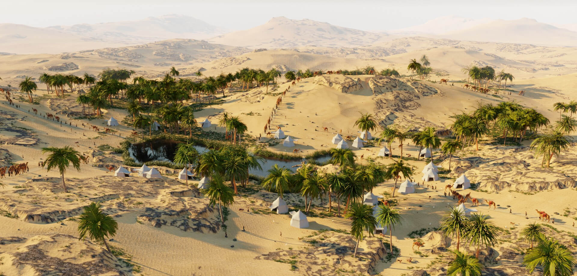 Oasis Village - 3D Model by raffyraffy