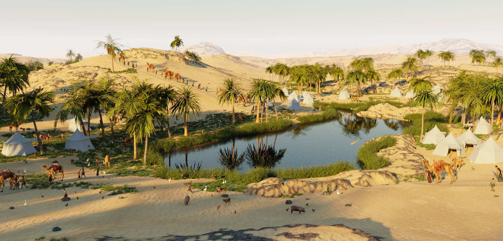 Oasis Village - 3D Model by raffyraffy