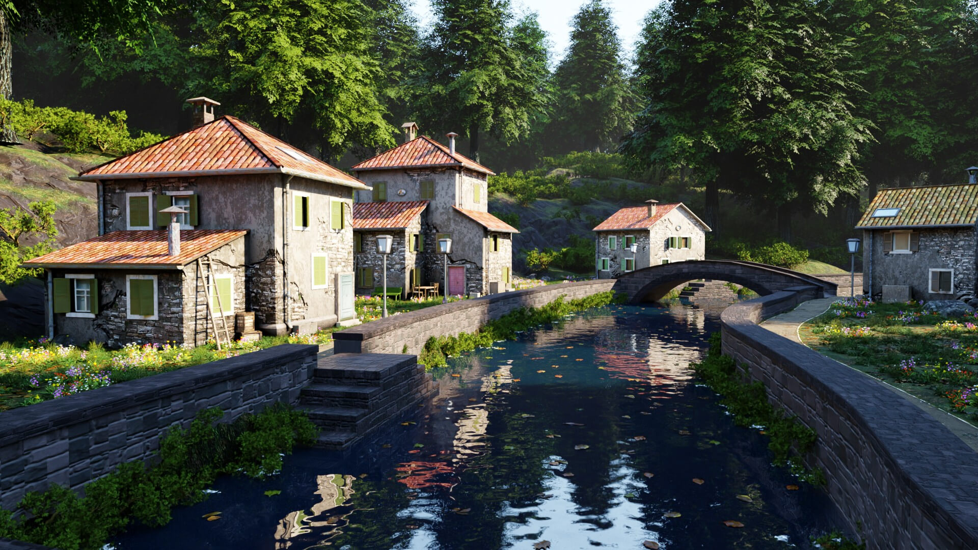 Riverside Life - 3D Model by raffyraffy