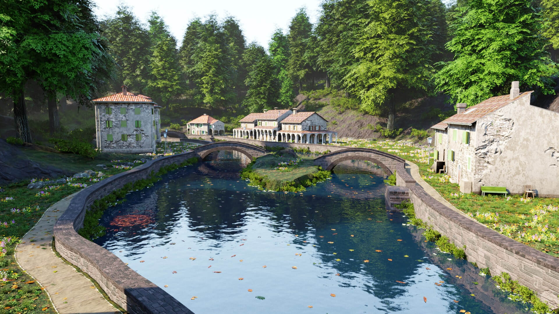 Riverside Life - 3D Model by raffyraffy