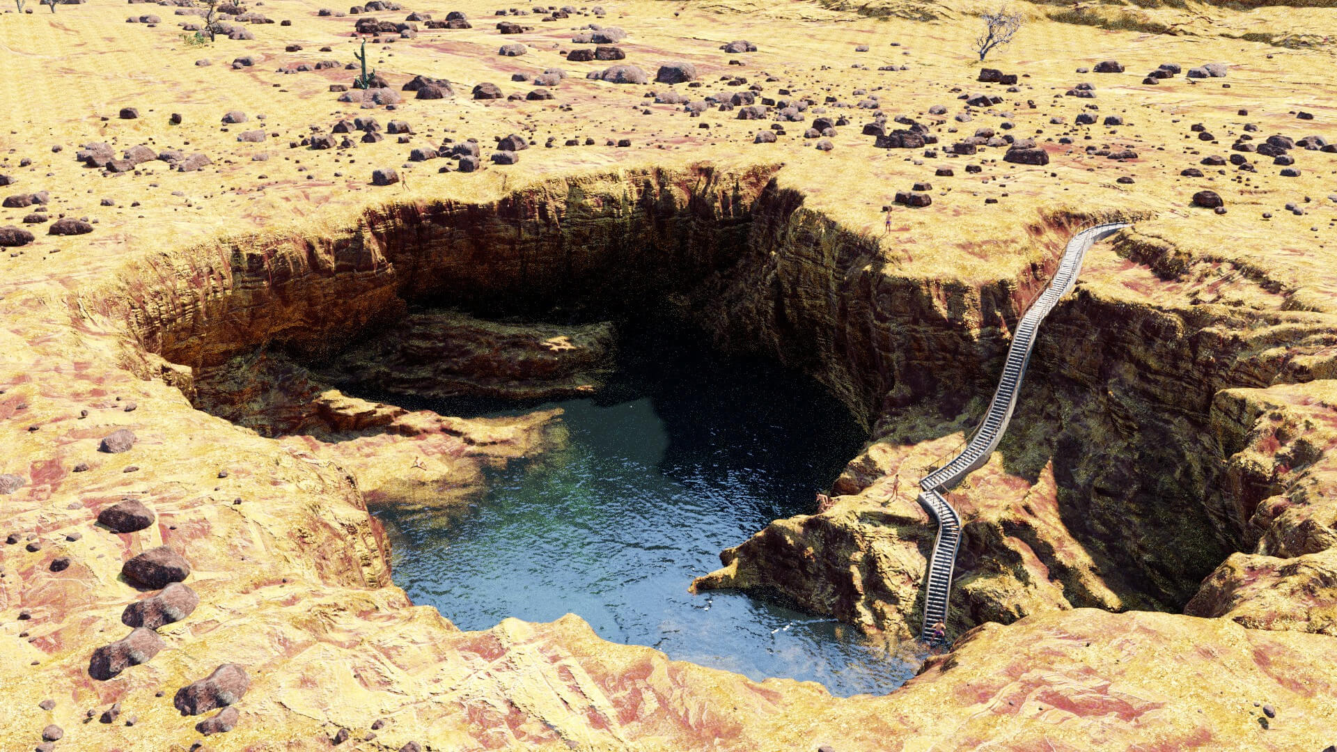 The Pool in The Well -Desert 3D Model by raffyraffy