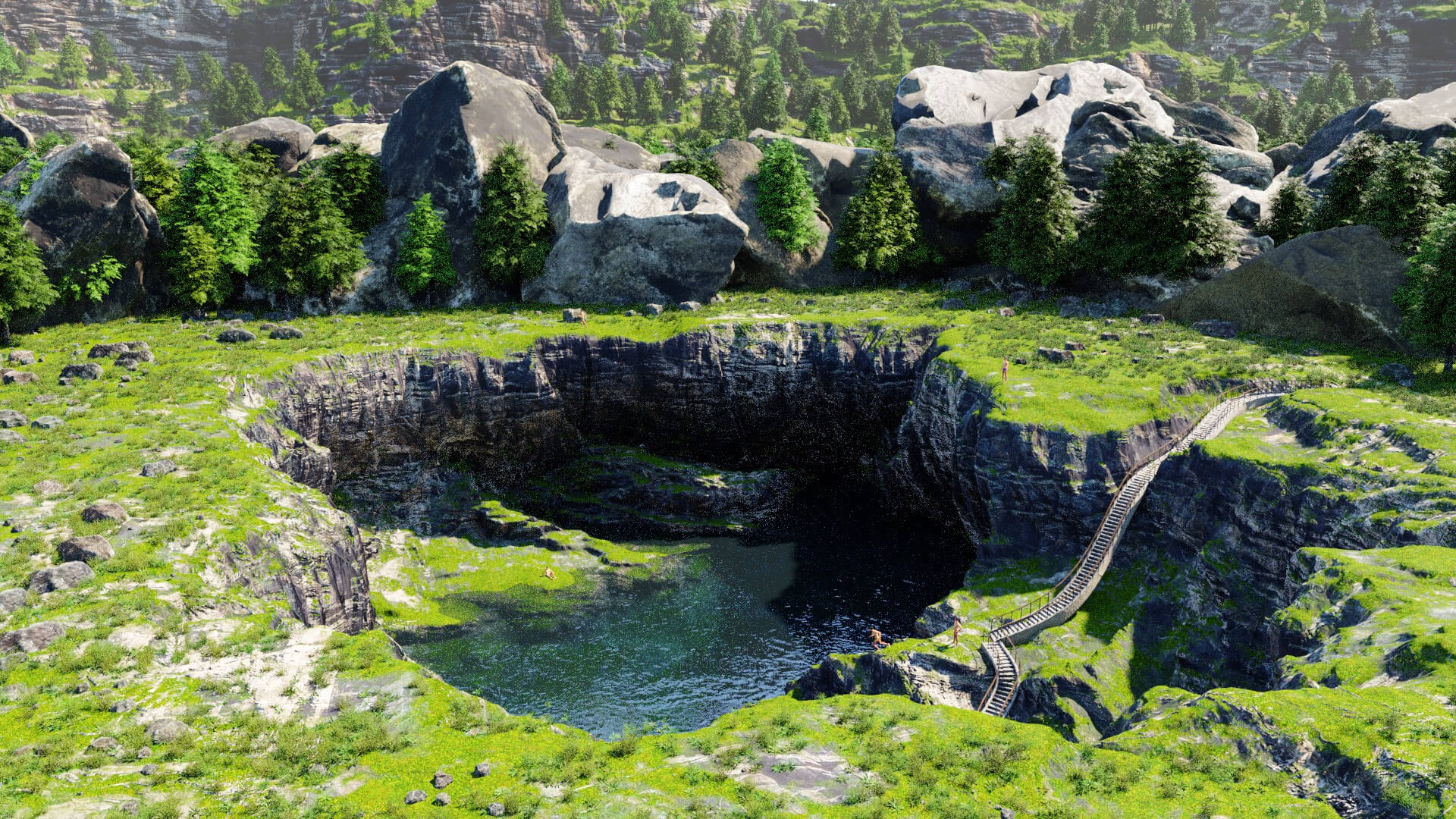 The Pool in The Well -Forest 3D Model by raffyraffy