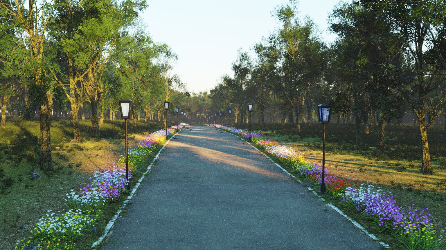 Tree-Lined Avenues 3D Model by raffyraffy