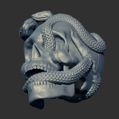 Skull Snake - 3D Model by Rahul2244