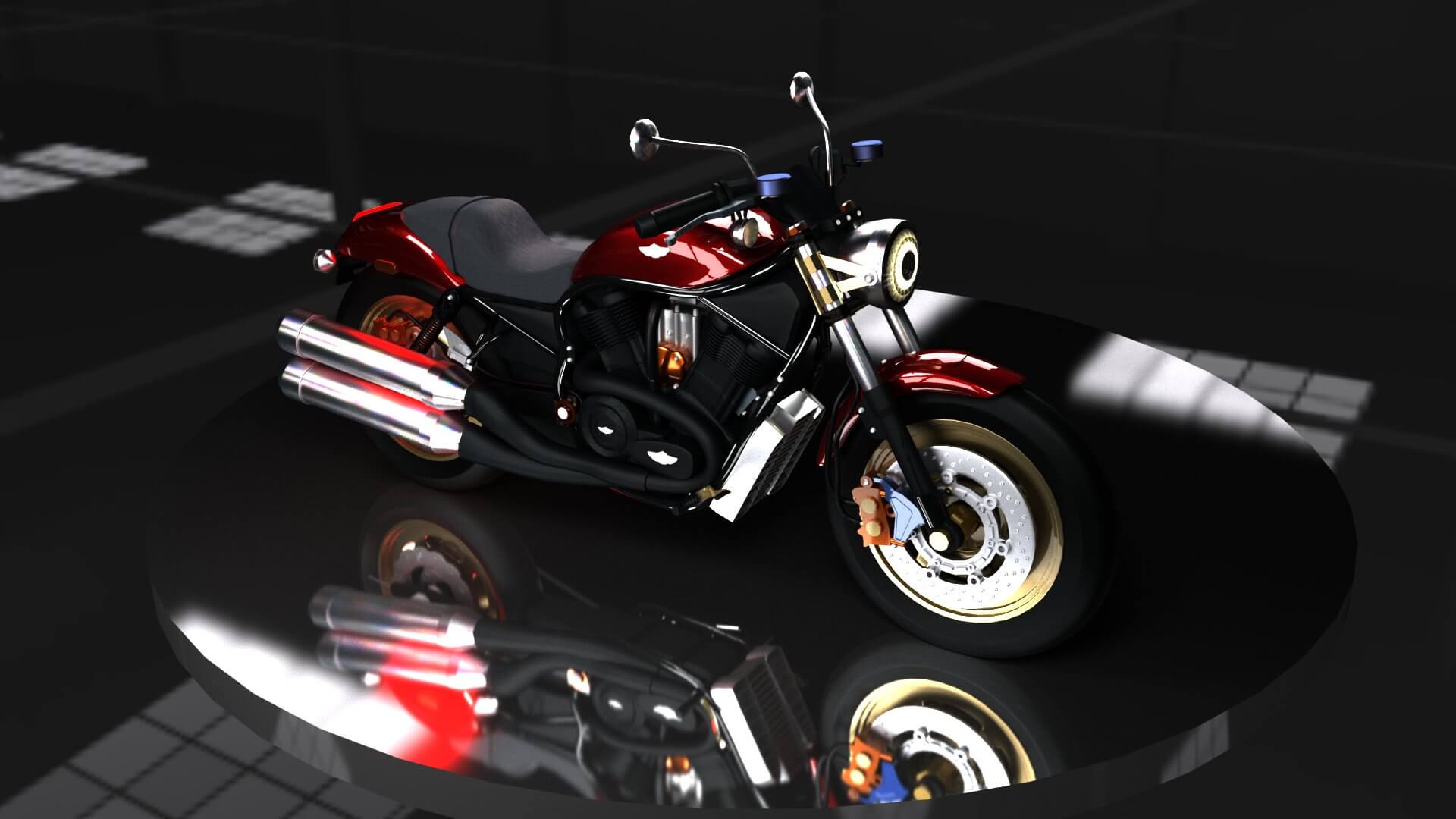 Harley Davidson 3D Render, Digital Art by rajaray