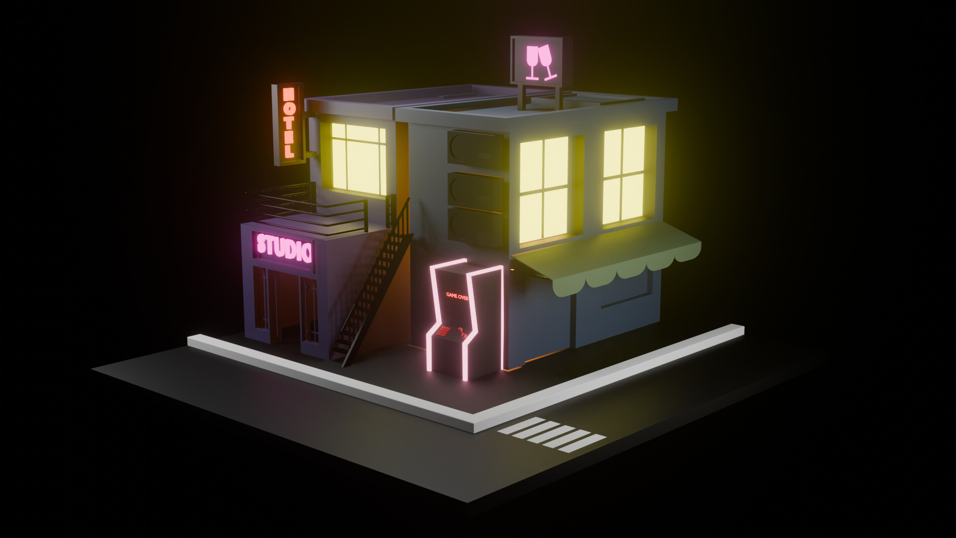 3D Isometric Scene Low Poly 3D Model by Rajesh Sharma