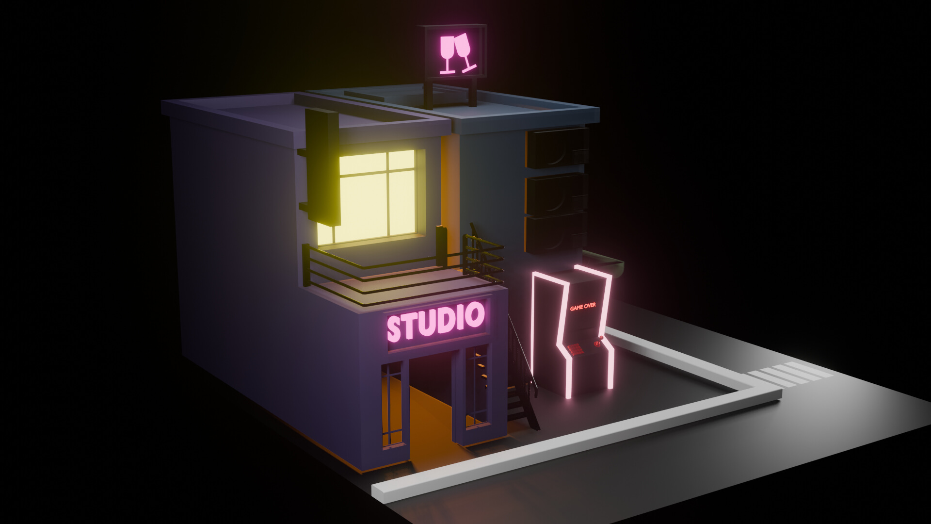 3D Isometric Scene Low Poly 3D Model by Rajesh Sharma