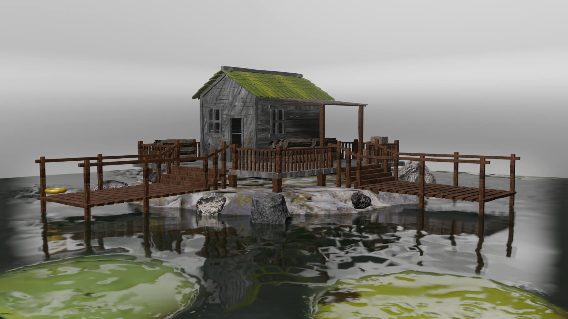 Isometric House Island Coniferous Cottage - Low Poly 3D Model by Rajesh ...