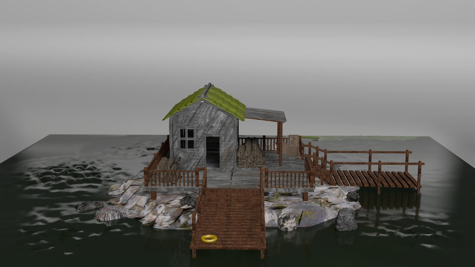 Isometric House Island Coniferous Cottage - Low Poly 3D Model by Rajesh ...