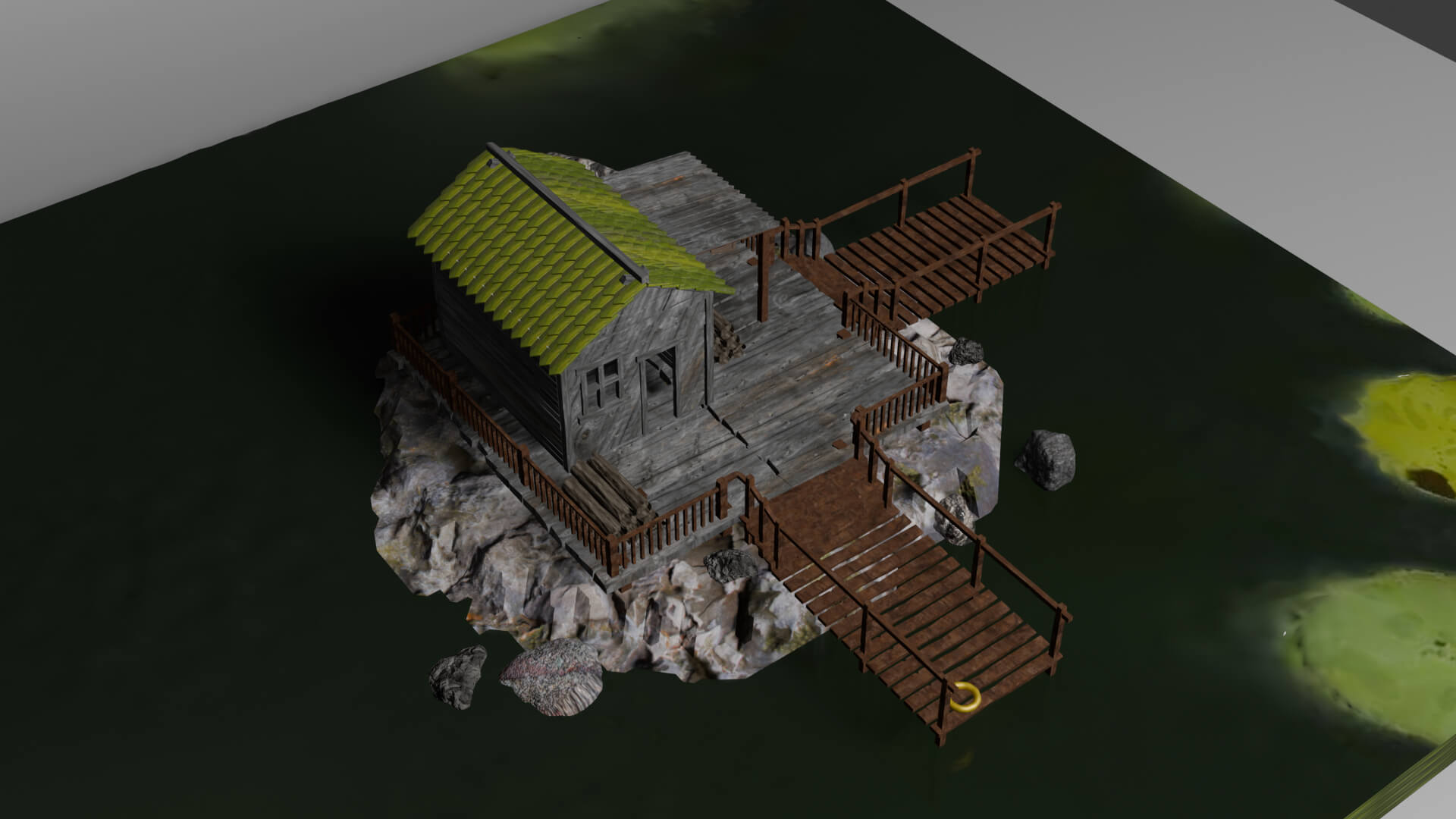 Isometric House Island Coniferous Cottage - Low Poly 3D Model by Rajesh ...