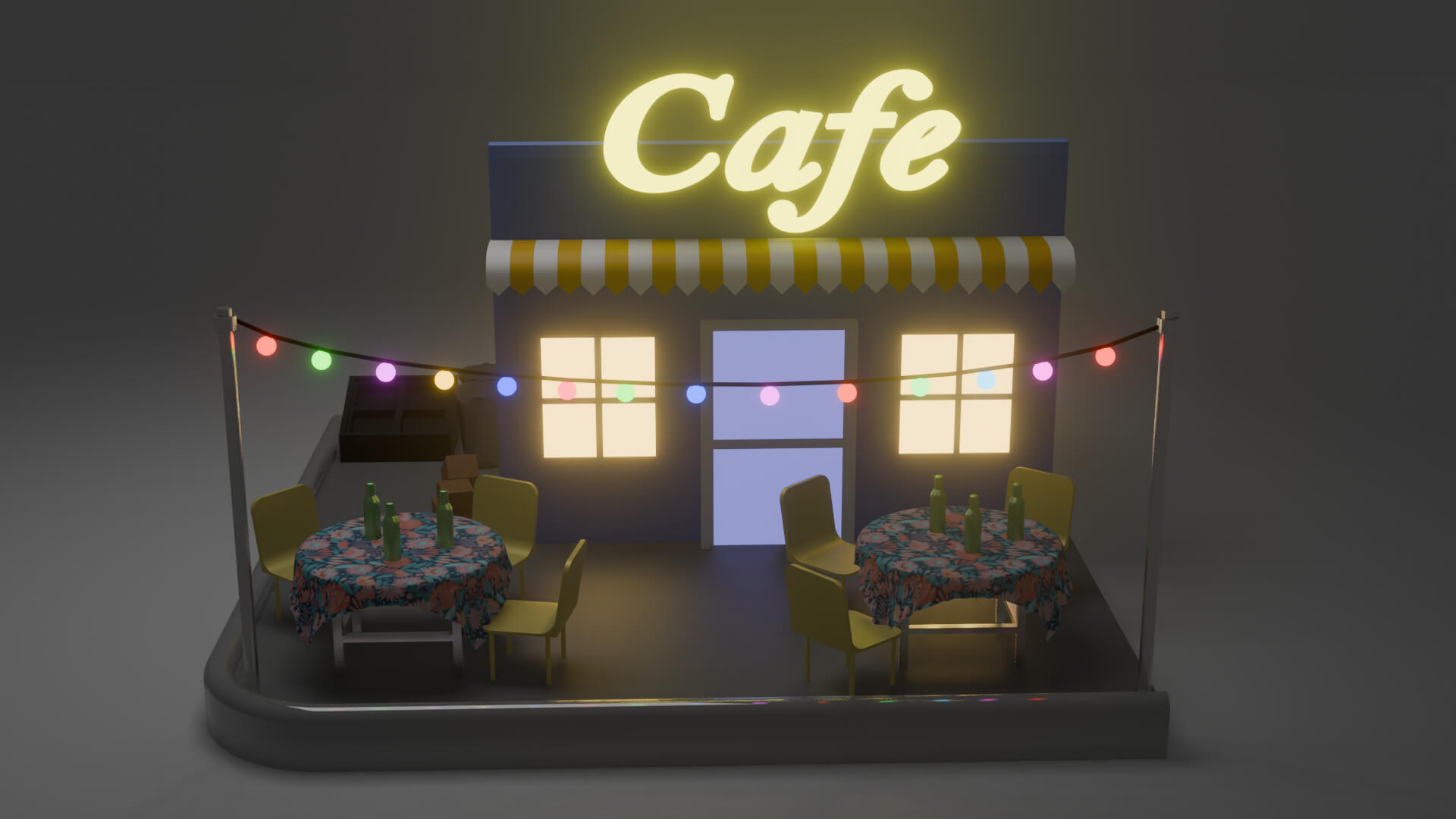 Mini Cafe Shop 3D Model by Rajesh Sharma