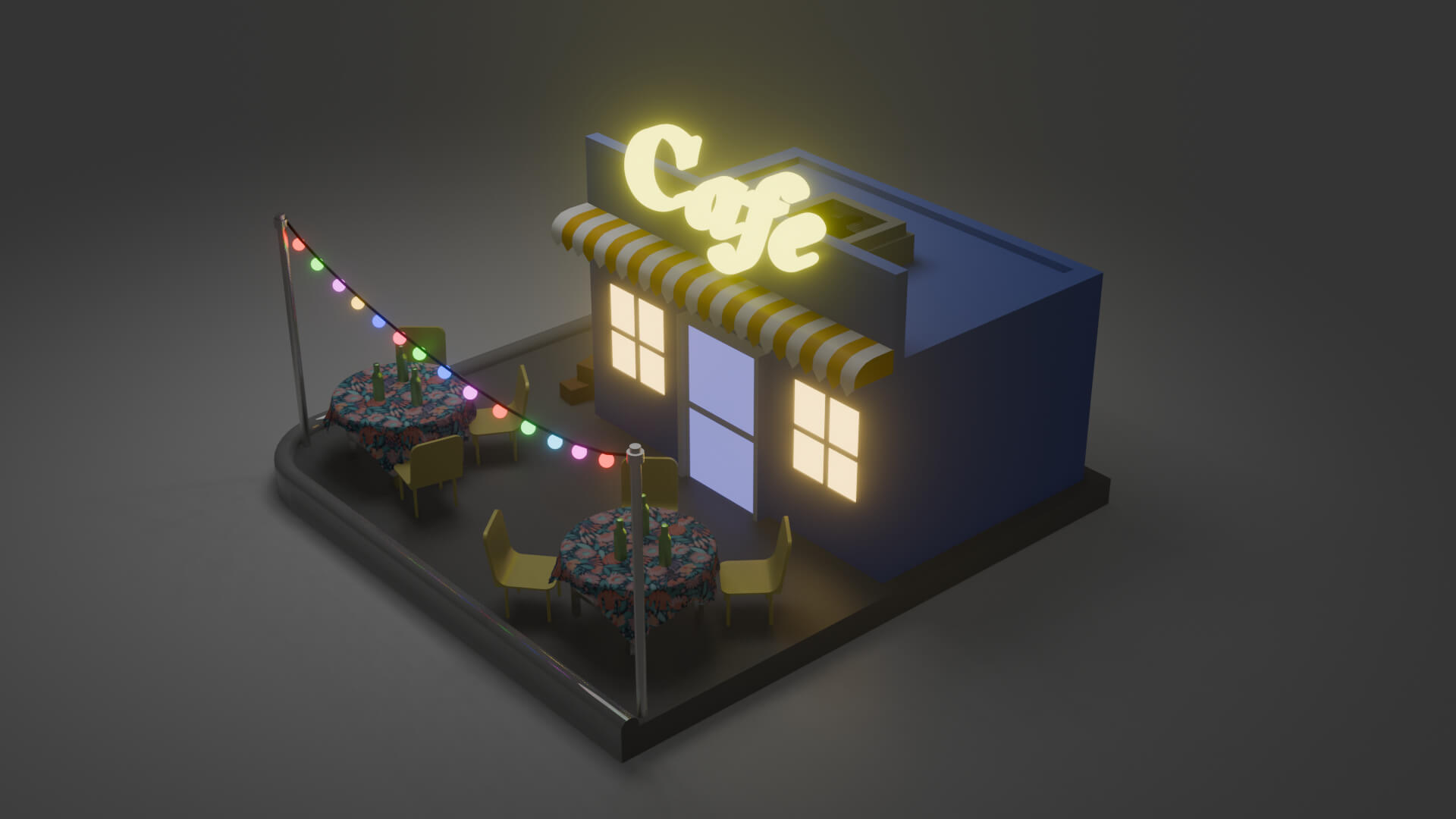 Mini Cafe Shop 3D Model by Rajesh Sharma