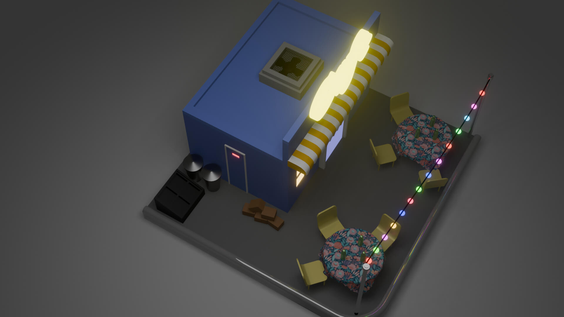 Mini Cafe Shop 3D Model by Rajesh Sharma