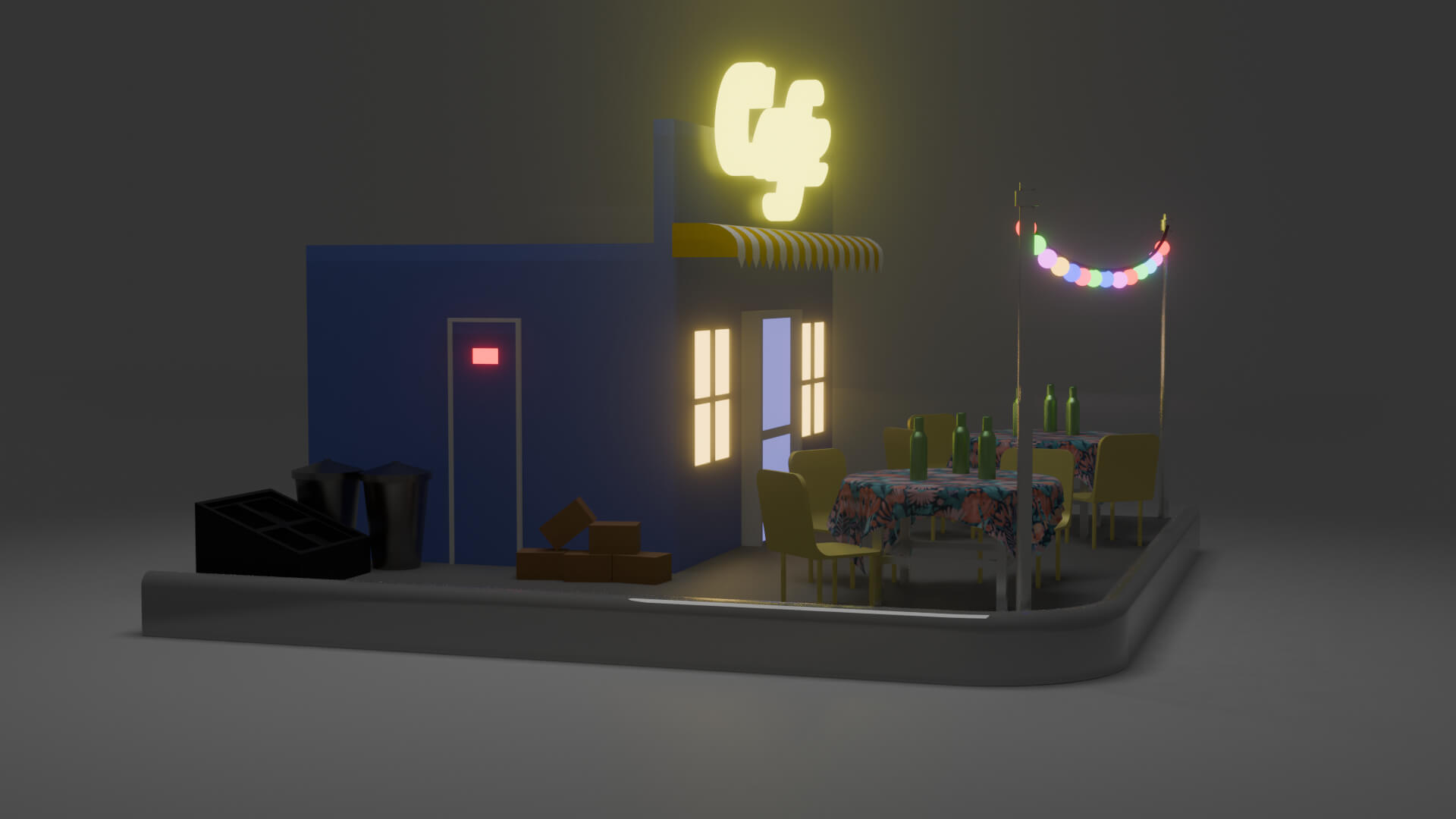 Mini Cafe Shop 3D Model by Rajesh Sharma
